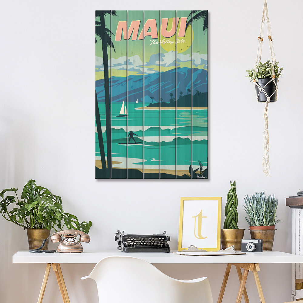 Breakwater Bay Maui by IdeaStorm Studios - Unframed Print on Wood | Wayfair